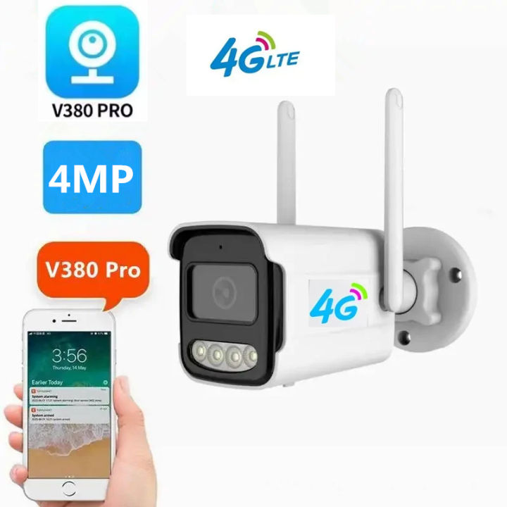 V380 PRO 4G Sim Card IP Camera 4MP Outdoor Security Surveillance Two ...