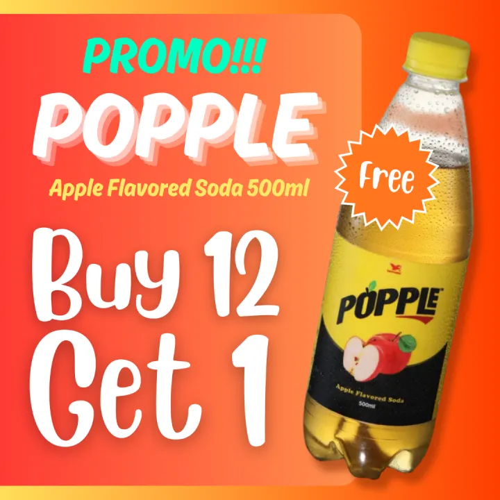 Popple Apple Soda 500ml Promo - Buy 12 Get 1 Free | Lazada PH