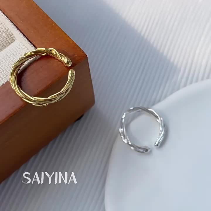 Saiina ยิงจริงเวอร์ชั่นเกาหลีของ Little Red Book เรียบง่าย S925 แหวน ...