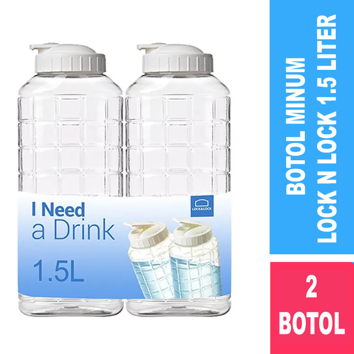 [ 2 PCS ] Botol Air Minum LocknLock 1500ml 1500 ml Kulkas Dingin Chess ...