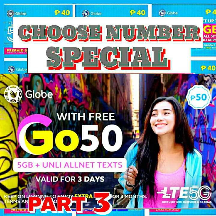 GLOBE SIM CARD 5G "CHOOSE NUMBER SPECIAL" (Part 3) Brand New and Sealed ...