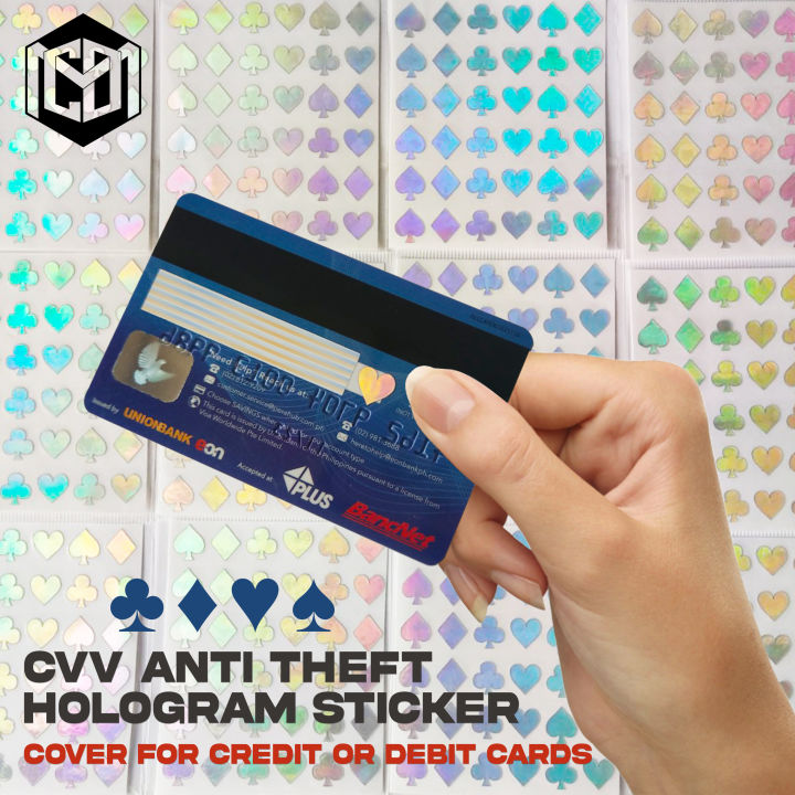 CVV ANTI THEFT HOLOGRAM STICKER COVER FOR CREDIT OR DEBIT CARDS | Lazada PH