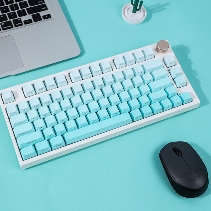 Mint Green Gradient Keycaps OEM Profile Backlit Transparent Keycap PBT ...