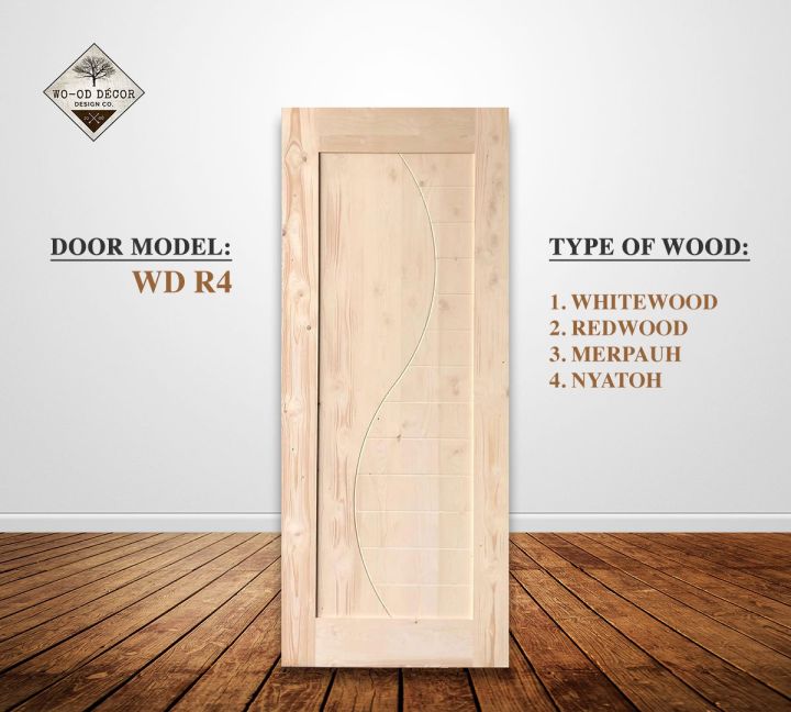 WD R4 Solid Wood Router Door Panelled Door Pintu Kayu (Whitewood ...