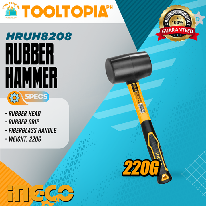 INGCO RUBBER HAMMER 8OZ. HRUH8208 HD & HIGH QUALITY 🔧Tooltopia PH🔧 ...