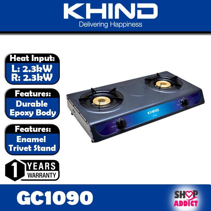 Khind Double Burner Gas Cooker GC1090/ Dapur Gas | Lazada