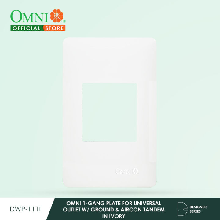 OMNI 1-Gang Plate For Universal Outlet w/ Ground & Aircon Tandem In ...