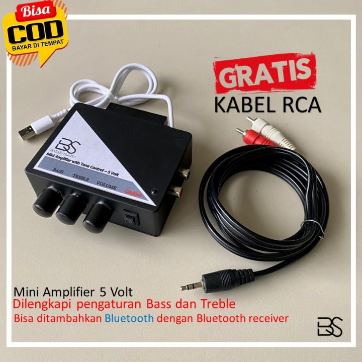 Mini Amplifier 5 Volt dengan Tone Control / Pengaturan bass treble dan volume / tonecontrol ...