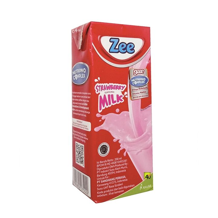 ZEE Ready To Drink - Susu UHT Rasa STRAWBERRY - 200ml | Lazada Indonesia
