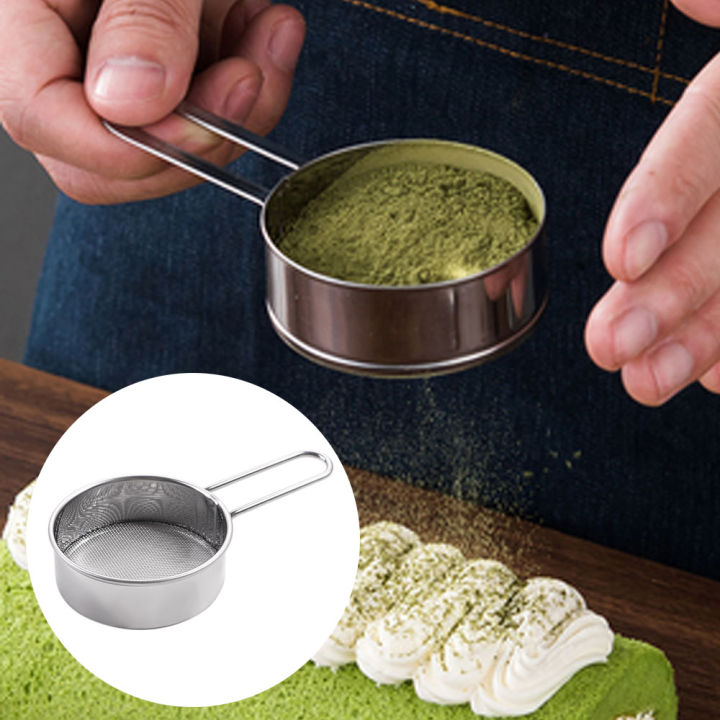 HUYAN Cocoa Matcha Powder Stainless Steel Handheld Strainer Colander ...