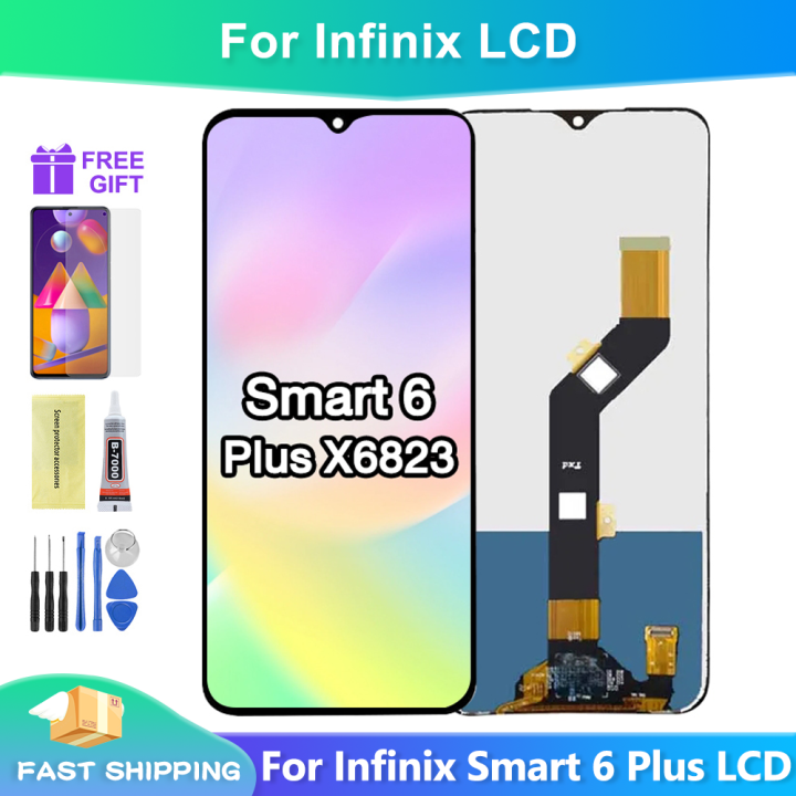 LCD with Frame For Infinix Smart 6 Plus X6823C X6823 LCD Display Touch ...