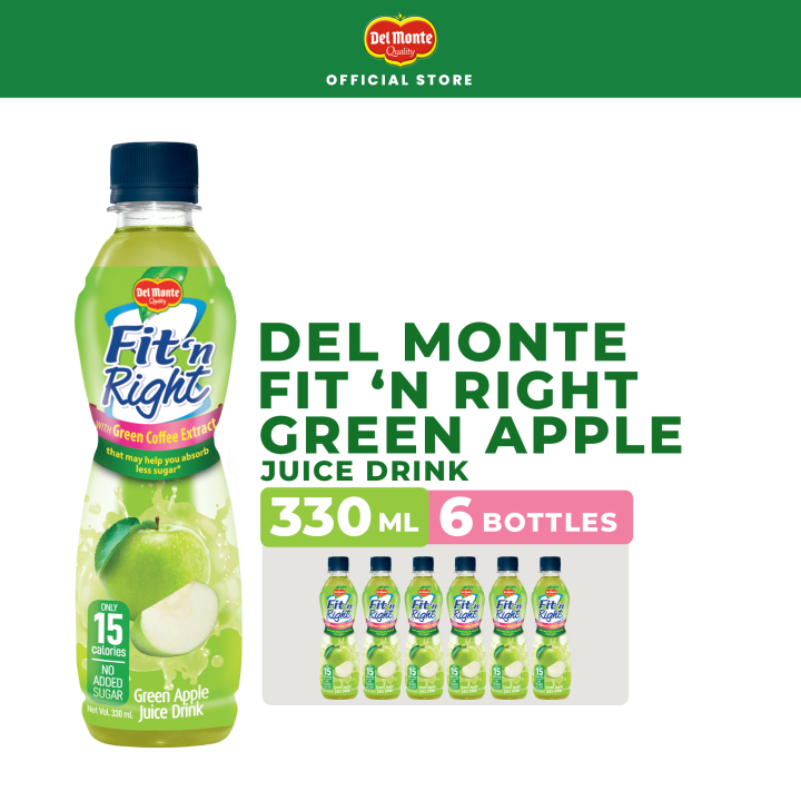 DEL MONTE Fit 'n Right Classic Green Apple 330ml x 6 | Lazada PH
