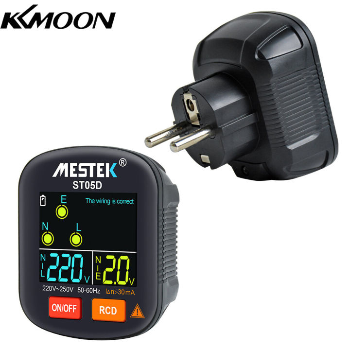 KKmoon 30-250V Portable Digital Socket Tester Detector RCD Voltage ...