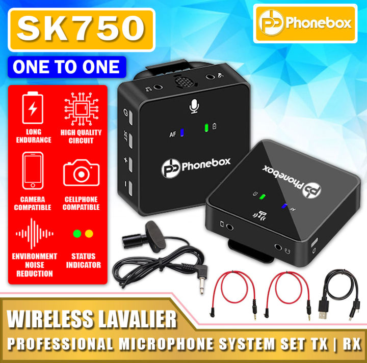 PHONEBOX SK750 Wireless Microphone Lavalier Microphone Monitor Function ...