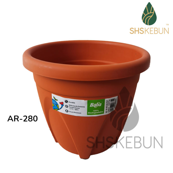 Baba Pasu Bunga BI-AR-280 Pasu Bunga Plastik 28cm(D) x 23.6cm(H) Flower ...