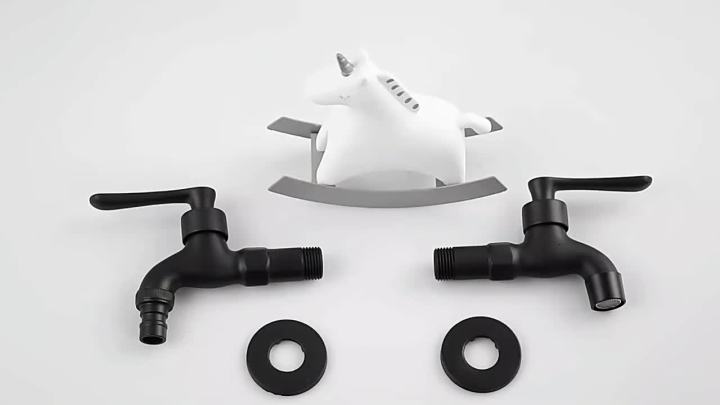 Bathroom Black Single Cold Tap Wall Washing Machine Single Tap Cold ...