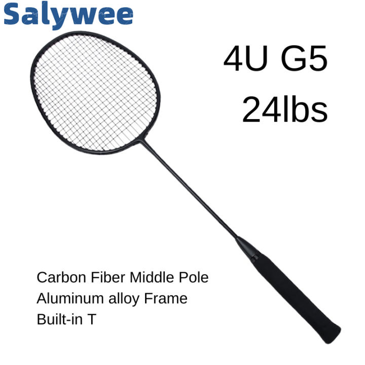 Salywee 1pcs /2pcs 4U G5 24lbs 100% Carbon Badminton Racket with bag ...