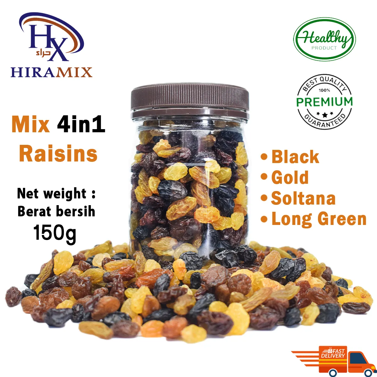 Fresh Organic Raisins | Mix Raisin / Kismis / Black Jumbo / Golden ...