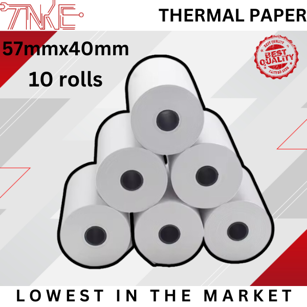 57x40mm 10 rolls TNKE High Quality Thermal Paper for Thermal Receipt ...