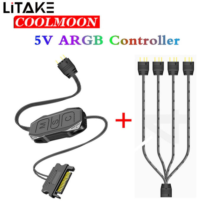 AR-1 ARGB PC Fans Controller Kit ARGB Splitter 5V 3 Pin To SATA AURA ...
