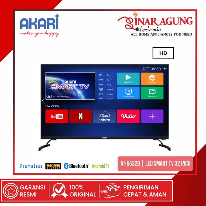 AKARI AT-5532B / AT5532B LED ANDROID SMART TV 32 INCH - GARANSI RESMI ...