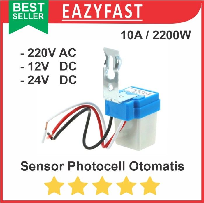 Sensor Photocell Lampu Relay Otomatis Siang Malam Fotosel LDR AC DC ...