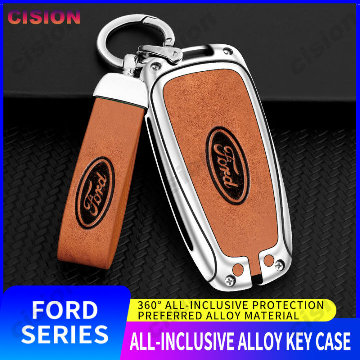 Zinc Alloy Leather Car Key Cover Shell Case Keychain Smart Keyless ...