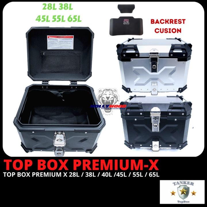 TANKER TOP BOX HEAVY DUTY ALUMINIUM PREMIUM-X IMPORT SIZE 28L 38L 45L ...