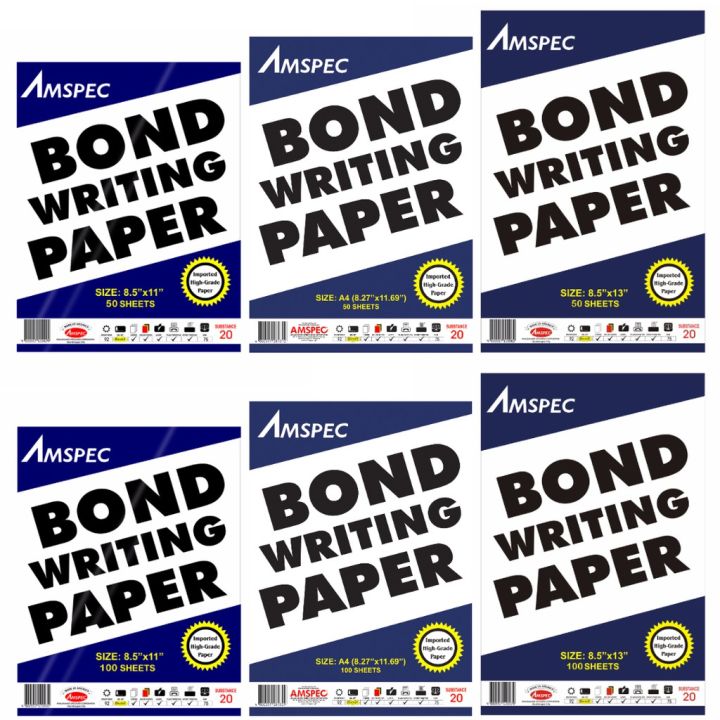 Amspec Bond Paper | Short Long A4 | 20 50 100 Sheets | Lazada PH