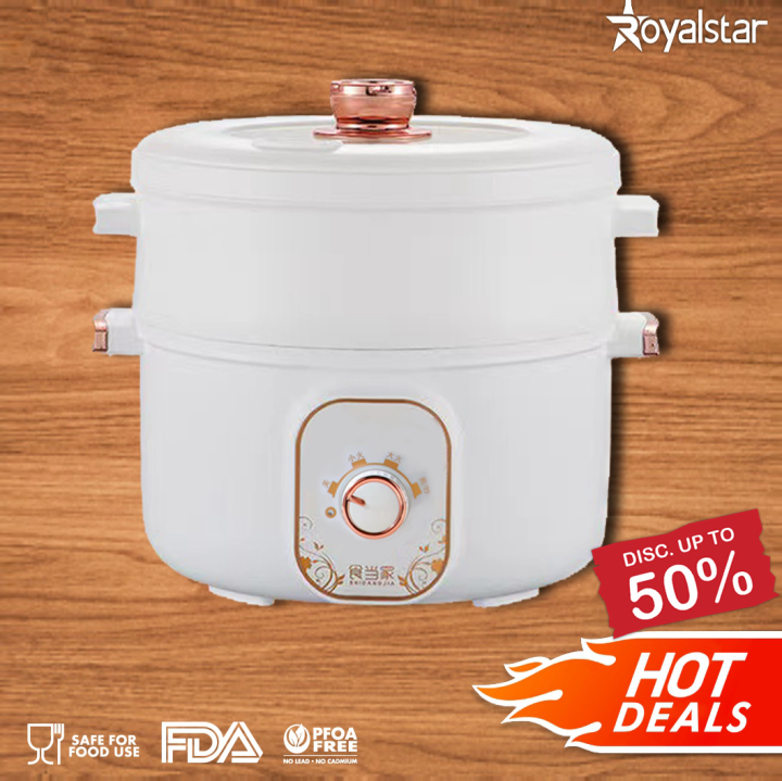Royalstar Electric Pan 2 Panci Listrik 2 in 1 Masak + Steamer | Lazada Indonesia