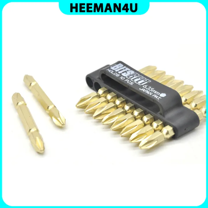 Heeman4u Philips PH2 45mm Magnetised Screwdriver Bit Set (+) 10pcs Power Bit Magnetic Tip ...