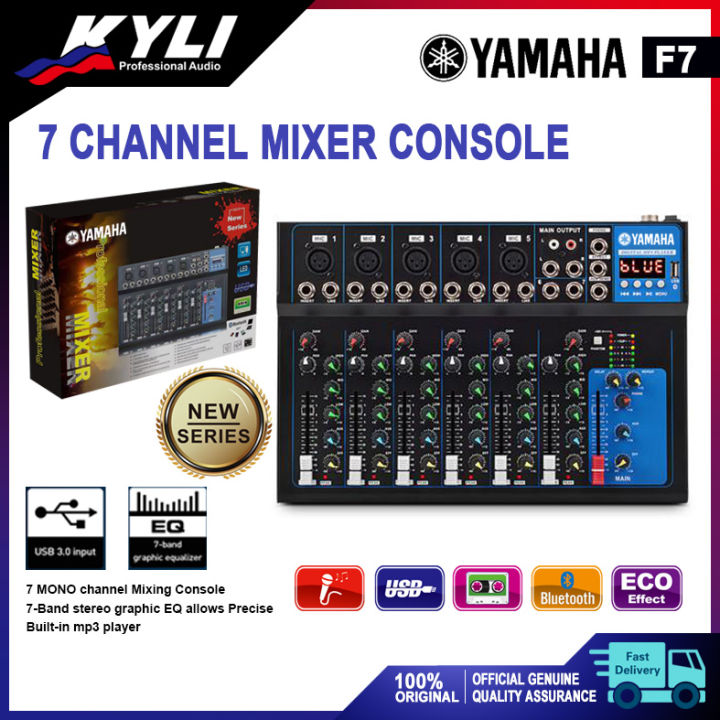 YAMAHA F7 Bluetooth Portable Audio Mixer w/USB DJ Sound Mixing Console ...