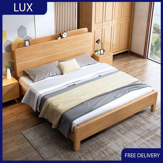 LANEY HALL King Size Queen Size Wooden Storage Bed Frame | Lazada Singapore