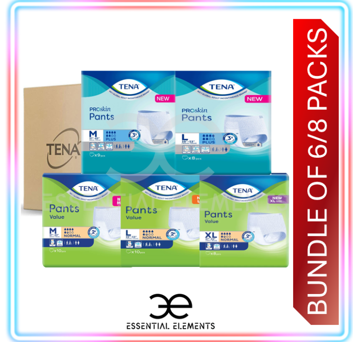 TENA Value/Proskin ADULT DIAPER PULL UP PANTS UNISEX M/L/XL DIAPERS ELDERLY COMFORT PANT CARTON ...