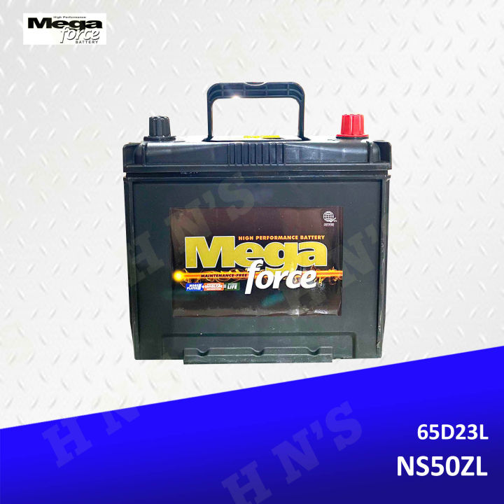 Mega Force 1SMF NS50ZL ( 65D23L ) Maintenance Free Car Battery with 18 ...