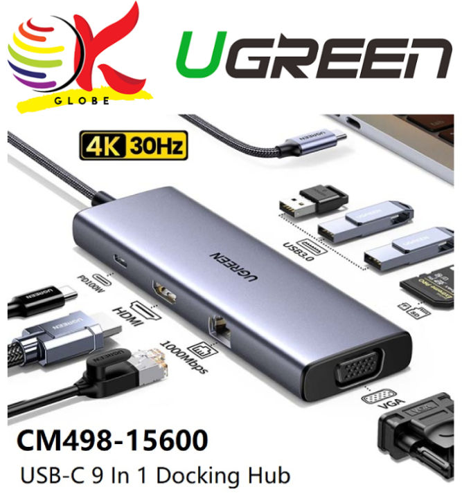 UGREEN CM498 USB-C 9 IN 1 DOCKING MULTIFUNCTIONAL ADAPTER HUB UG-CM498-15600 /UG-CM498-15375 /UG ...