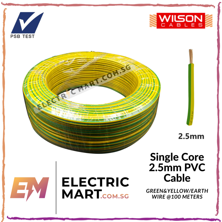 Wilson 1C Single Core 2.5mm PVC Electrical Cable Wire - 1 Roll ...