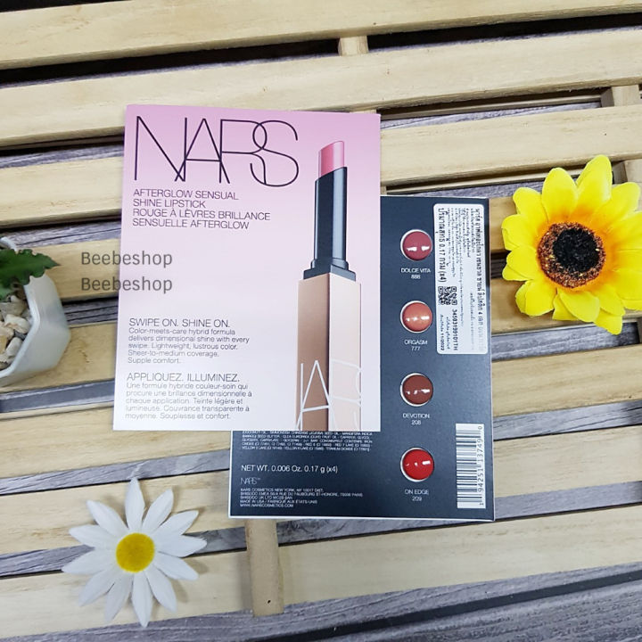ลิปสติก NARS Afterglow Sensual Shine Lipstick 0.17g x 4 สี Dolce Vita ,Orgasm ,Devotion ,On Edge ...