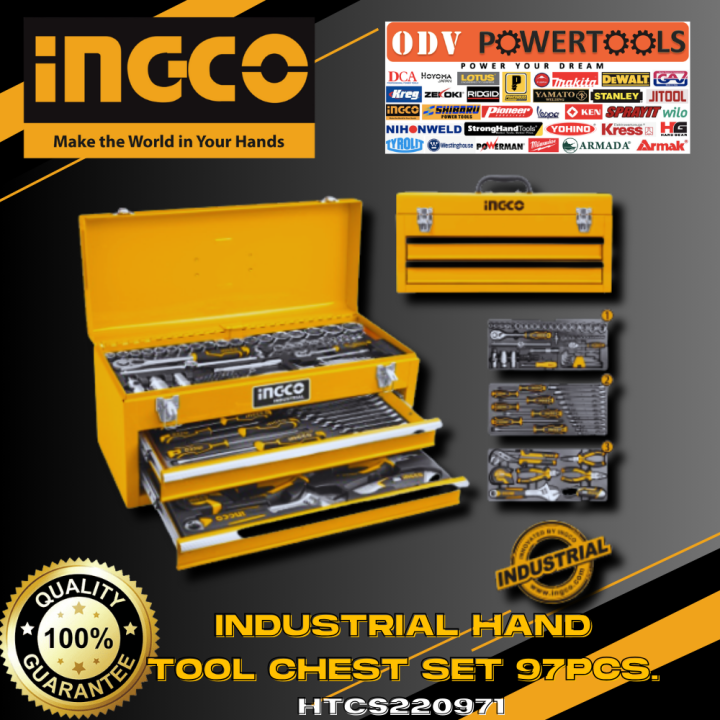 Ingco HTCS220971 97pcs Industrial Hand Tool Chest Set - ODV POWERTOOLS ...