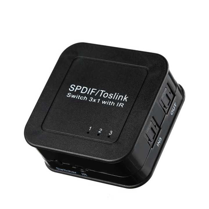 SPDIF Optical Audio Switcher with Remote Control Digital TOSLINK Switch ...