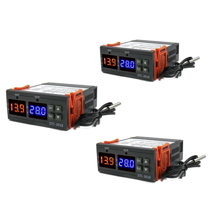 【Latest model】STC-3018 Dual Digital Temperature Controller Two Relay ...