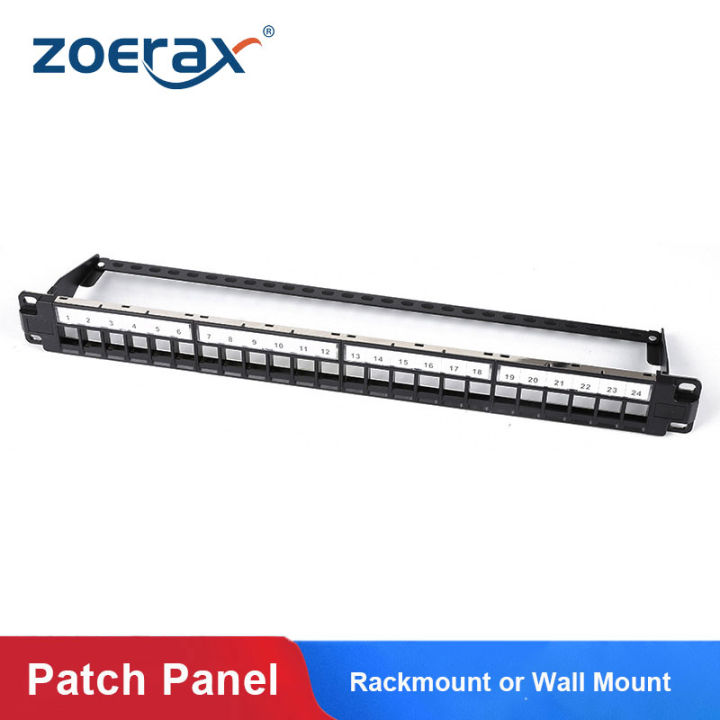 ZoeRax blank patch panel Rackmount or Wall Mount 24 Port Keystone Patch ...