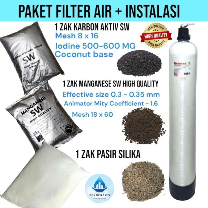 PAKET FILTER AIR 1 TABUNG FRP 1054 NANOTEC + MEDIA DAN INSTALASI | Lazada Indonesia