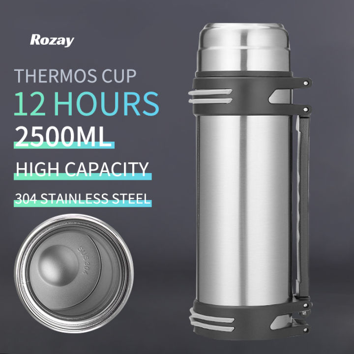 2500ML Thermos Flask Vacuum Stainless Steel Large capacity Travel ...