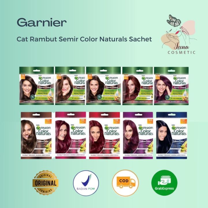 Garnier Hair Color Naturals Pewarna Rambut Sachet | Cat Rambut Natural ...