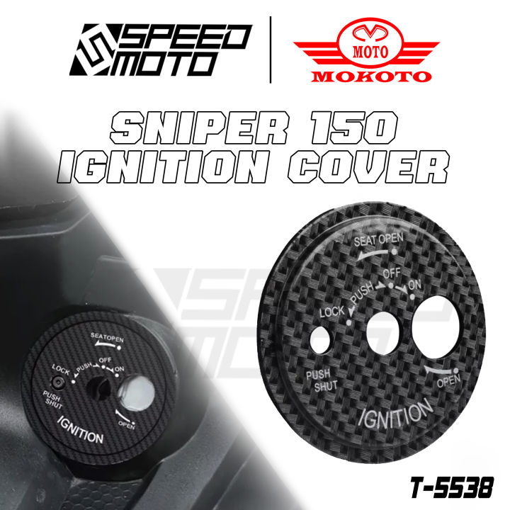 MOKOTO SNIPER 150 IGNITION COVER T-5538 GLOSSY-CARBON / GARNISH KEY ...