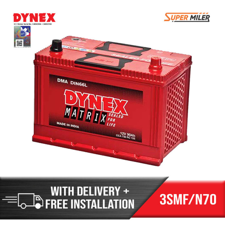 Dynex 3SMF / N70 Automotive Battery 12 Months Warranty and Maintenance Free (With Delivery ...