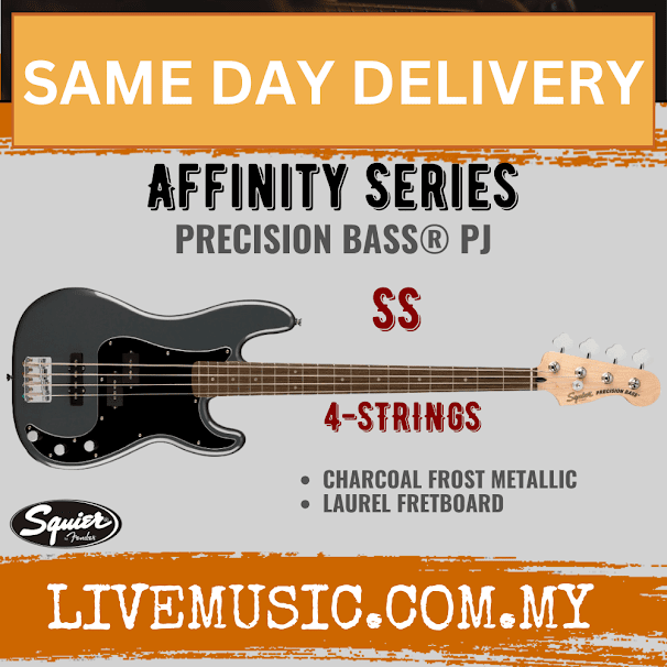 Squier Affinity Series Precision PJ Bass Guitar, Laurel Fretboard ...