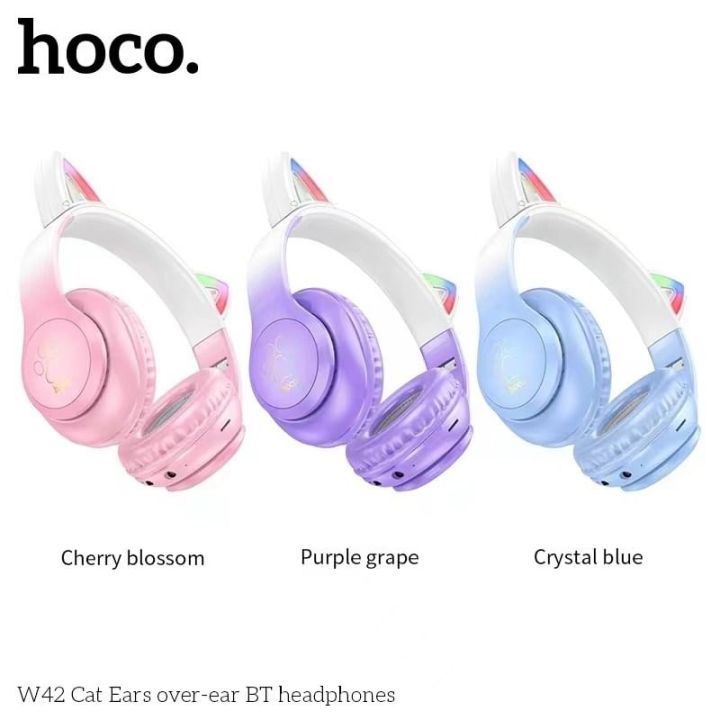 หูฟังบลูทูธ หูฟังไร้สาย HOCO W42 Cat Ears over-ear headphone หูฟัง ...