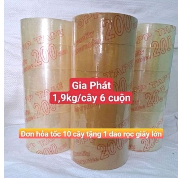 GÍA SỈ Băng keo trong/vàng đục 4F8 -200ya (1 cây 6 cuộn 1.9kg) | Lazada.vn